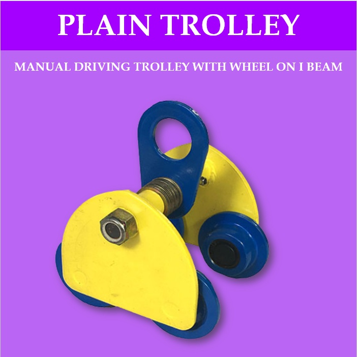 Mago 0.5T Yellow Plain Trolley Heavy Duty Manual Driving Trolley With ...