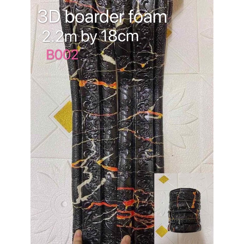 3D Foam Wallpaper Border Waist Line Sticker Waterproof Self Adhesive ...