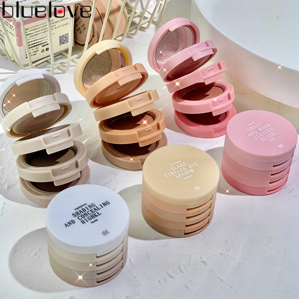 4 In 1 Shiny Matte Contouring Highlight Palette, Four-layer Pearly ...