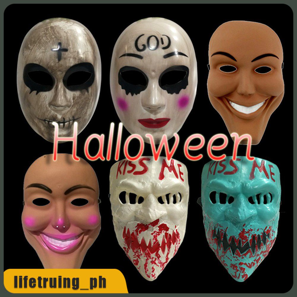 8 Colors Halloween Face Mask Illuminate 3 Modes Cosplay Clubbing Party ...