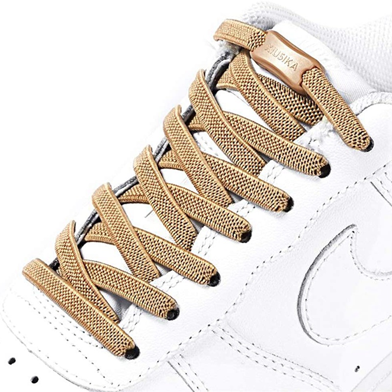 Elastic Shoe Laces Buckle Lock No Tie Shoelaces Sneakers Flat Woven ...