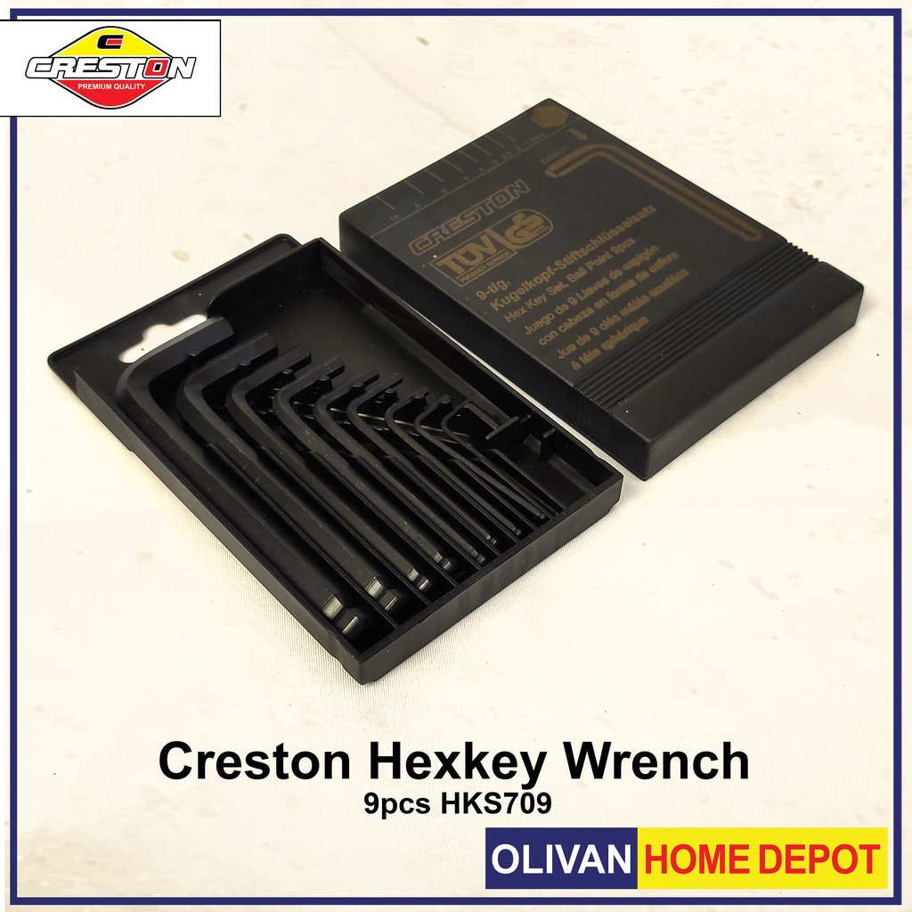 CRESTON Allen Hexkey Wrench Set Ball Point with PVC Case HKS709 (9 pieces) | Shopee Philippines