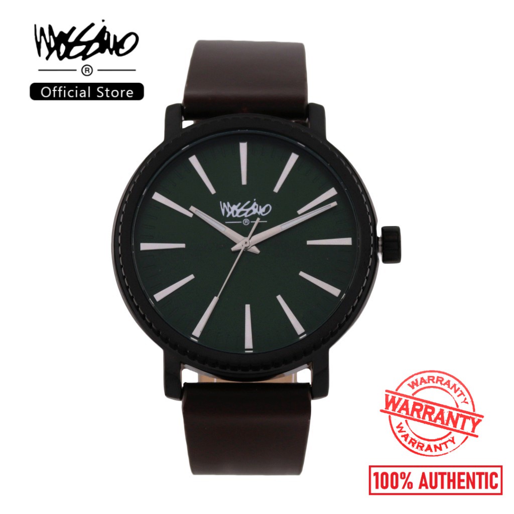 Mossimo Charlie Brown Leather Strap Analog Watch MS-1820G-GRN | Shopee ...