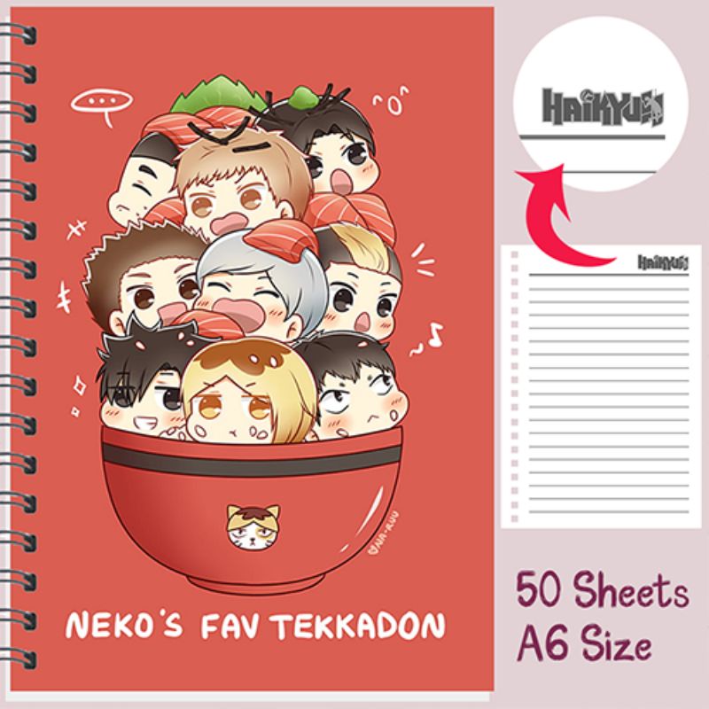 (Small Size) 49 Designs Matte A6 Size Haikyuu!! Anime Notebook Haikyuu ...
