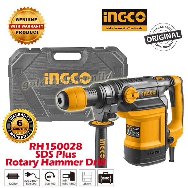 INGCO RH120068 Original SDS Max Rotary Hammer Drill 1200W | Shopee ...