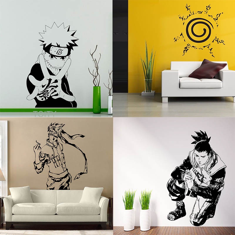Japanese Manga Wall Decal Naruto Anime Uzumaki Kakashi Wall Vinyl ...