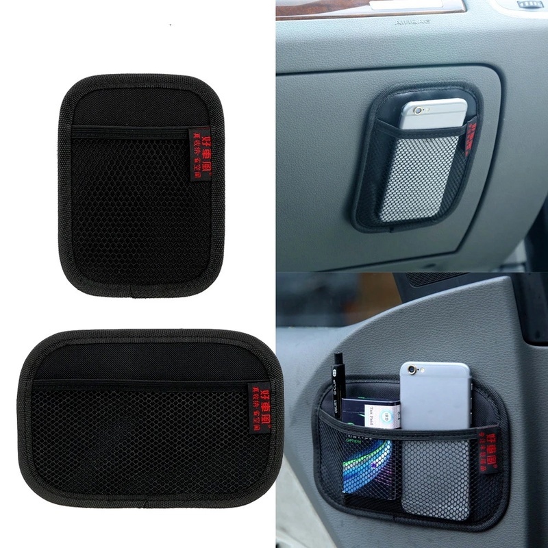 1Pc Adhesive Car Mesh Phone Pocket / Multifunctional Car Backrest Mesh ...