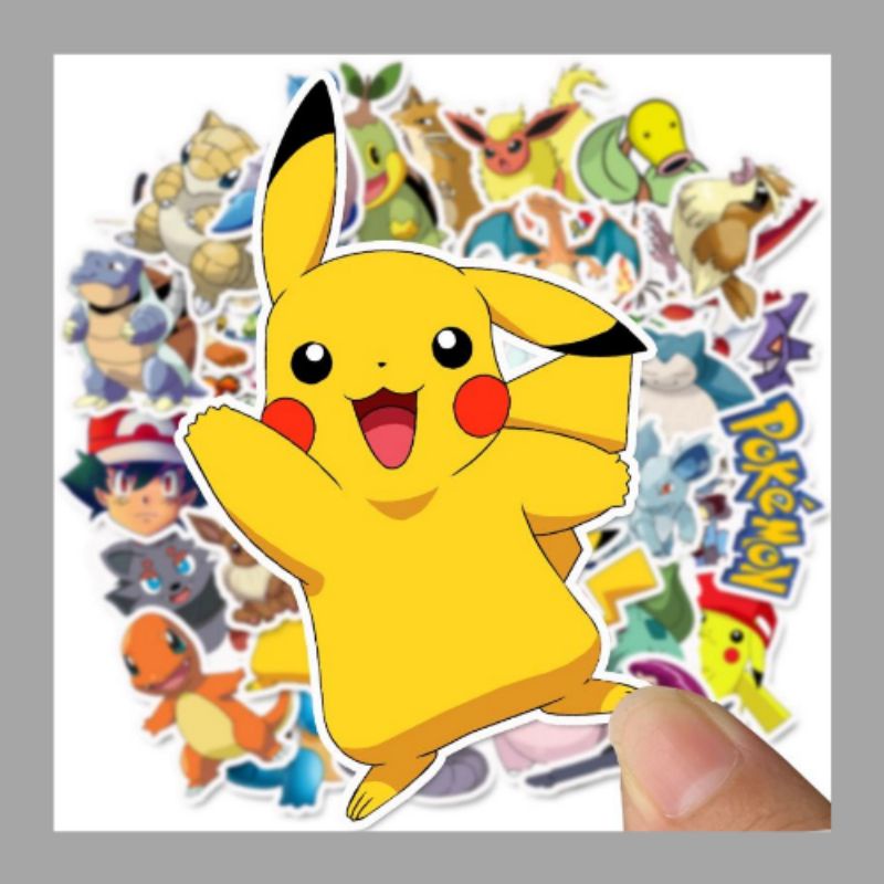 Pikachu Pokémon Waterproof Sticker for Water Bottles, Helmets, Books ...