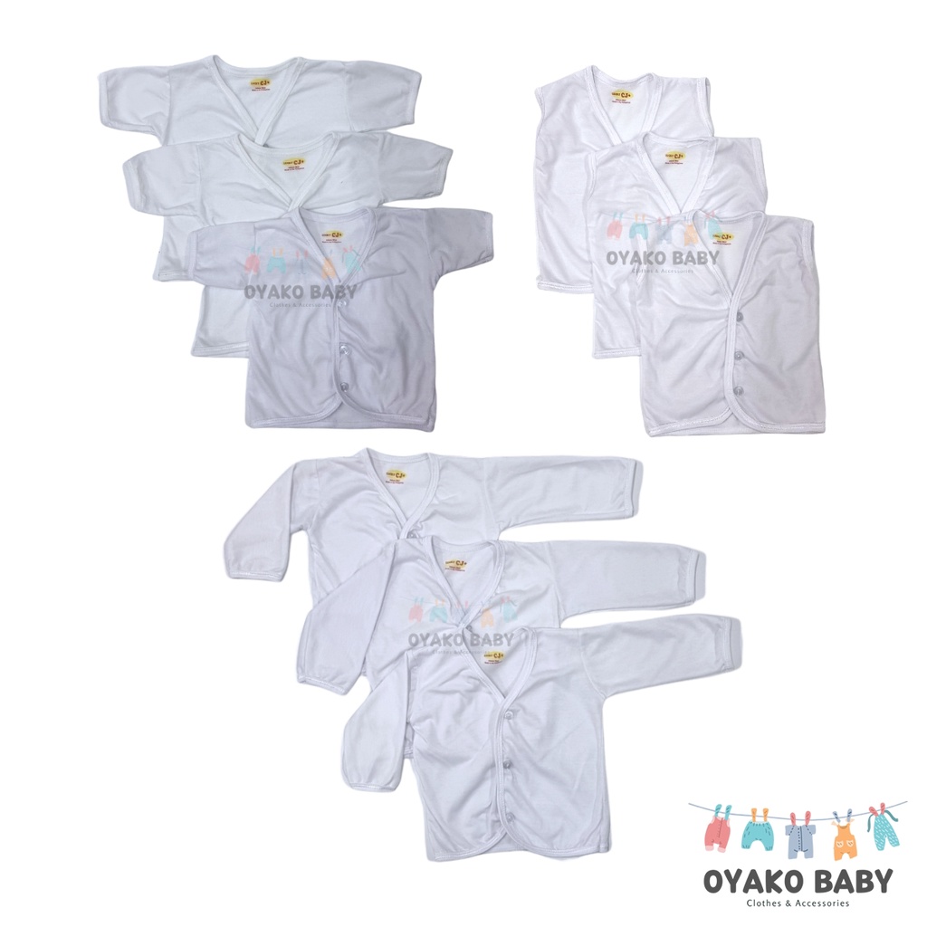(3pcs) Lucky CJ Button Newborn Baby Longsleeves Shortsleeve Sleeveless ...