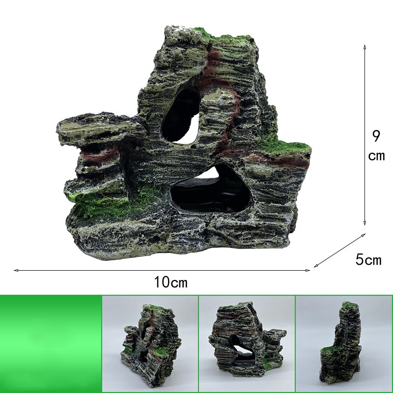 Rockery Ornament Artificial Moss Rock Resin Stone Mountain Fish Tank ...