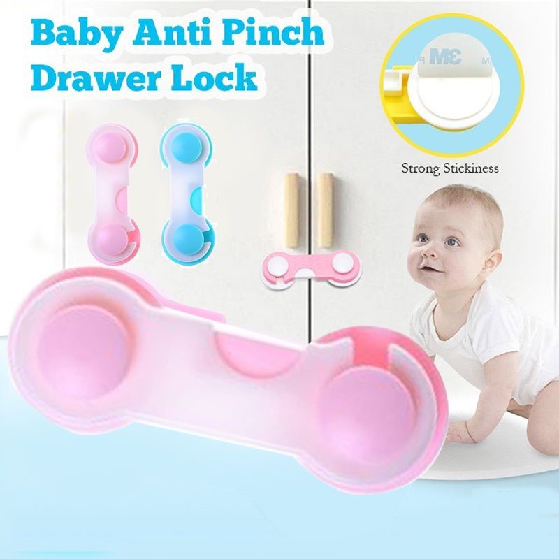 Plastic Home Door Drawer Lock Kids Protect Wardrobe Cabinet | Shopee ...