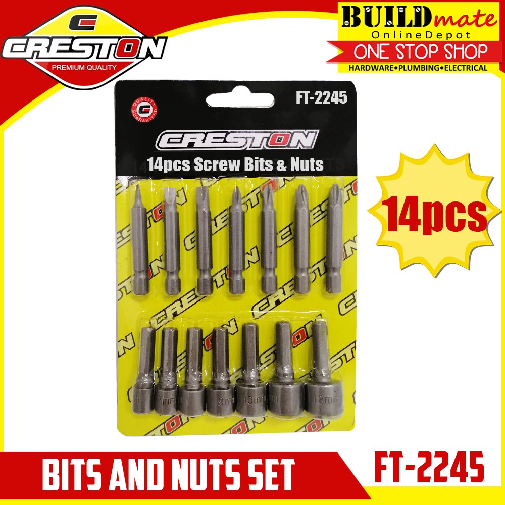 CRESTON Bits and Nuts 14PCS/SET FT-2245 | Shopee Philippines
