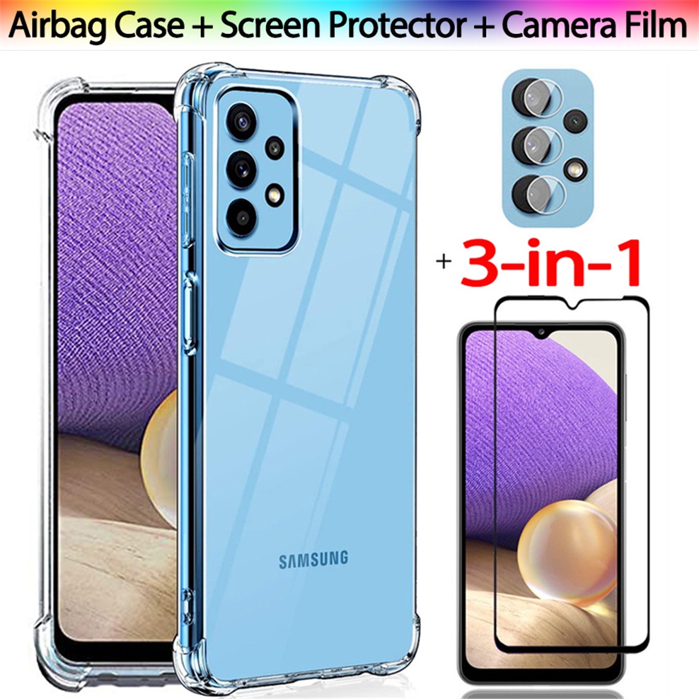 3in1 9H Screen Protector For Samsung Galaxy A53 A73 A33 A13 A23 A03 Core A52 A72 A42 A32 A22 A12 ...