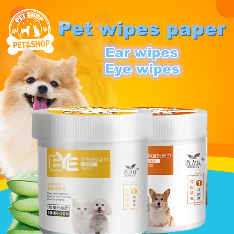 Pet Wipes Dog Wipes Cat Wipes Multi-Purpose Ear Eye Wipes for Dogs ...