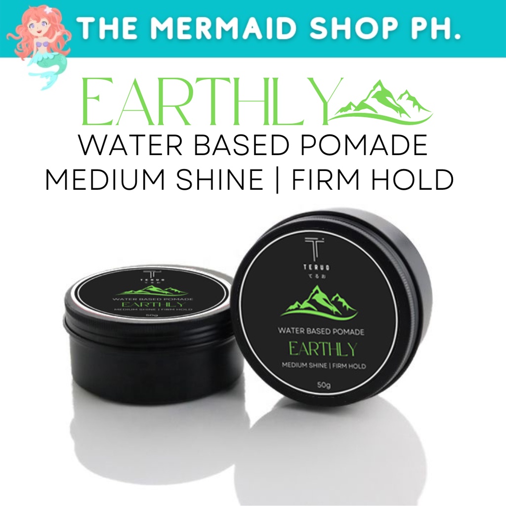 Pomade Man Water Based Earthly Scent by TERUO Medium Shine Firm Hold ...