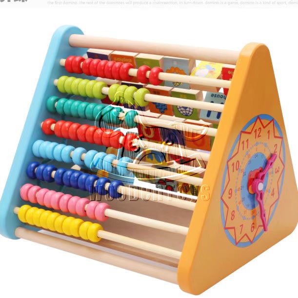 Wooden Activity Centre Triangle Toys - flip Flop Alphabet Blocks Abacus ...