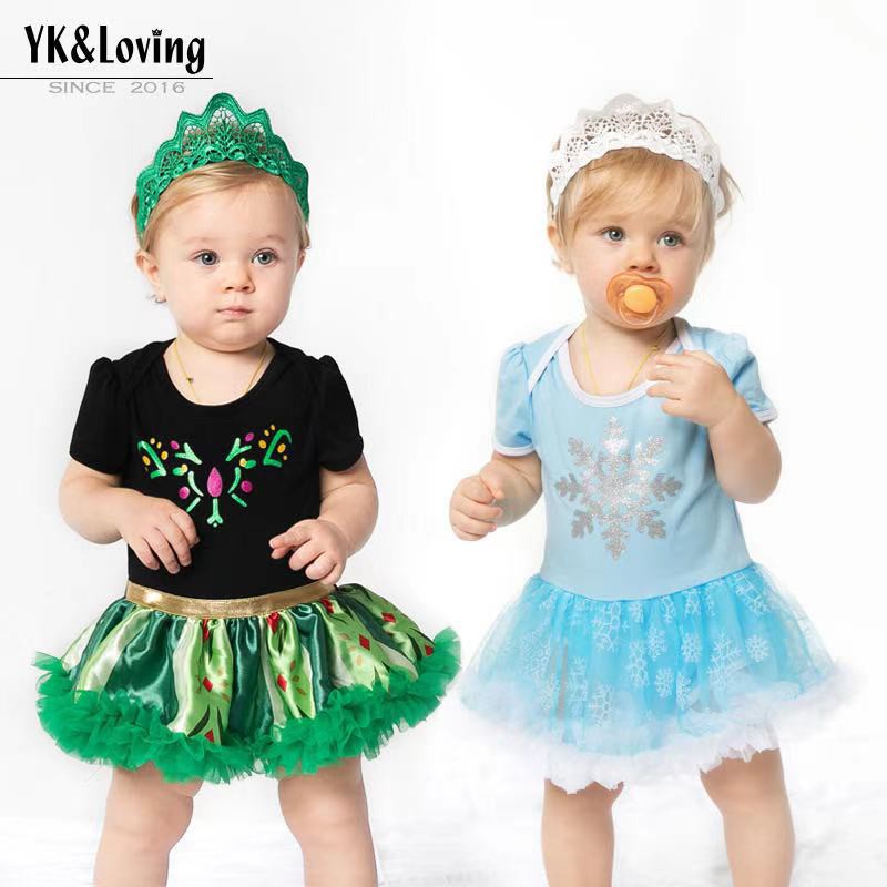 Frozen&Ana Baby Romper Tutu Dress With Headband For Babies(3months-1yrs ...