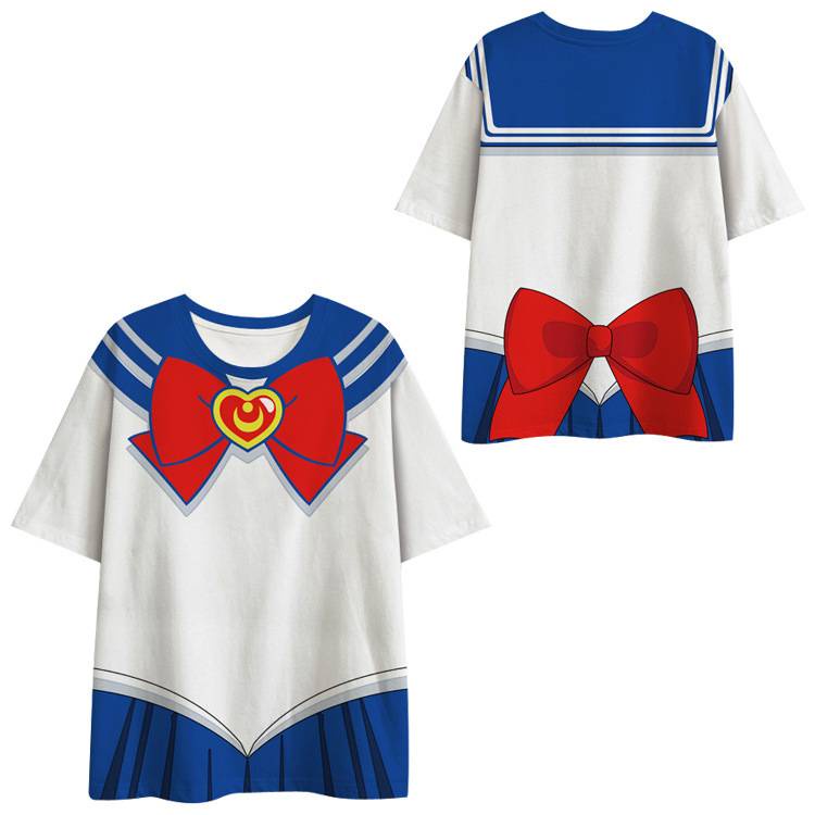 Csp Sailor Moon Cosplay Tshirt Short Sleeve Anime Tops Casual Loose