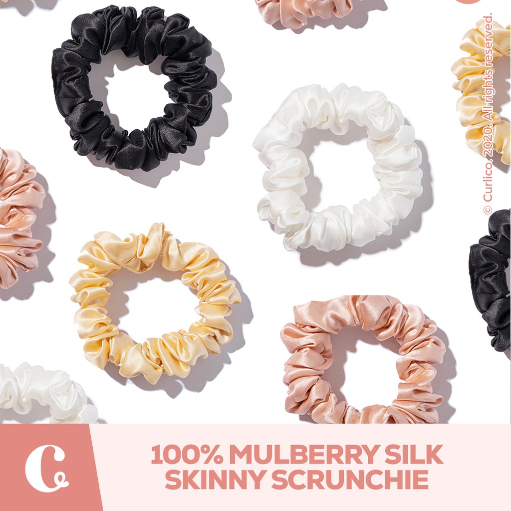 Curlico. 100% Mulberry Silk Skinny Scrunchie | Shopee Philippines