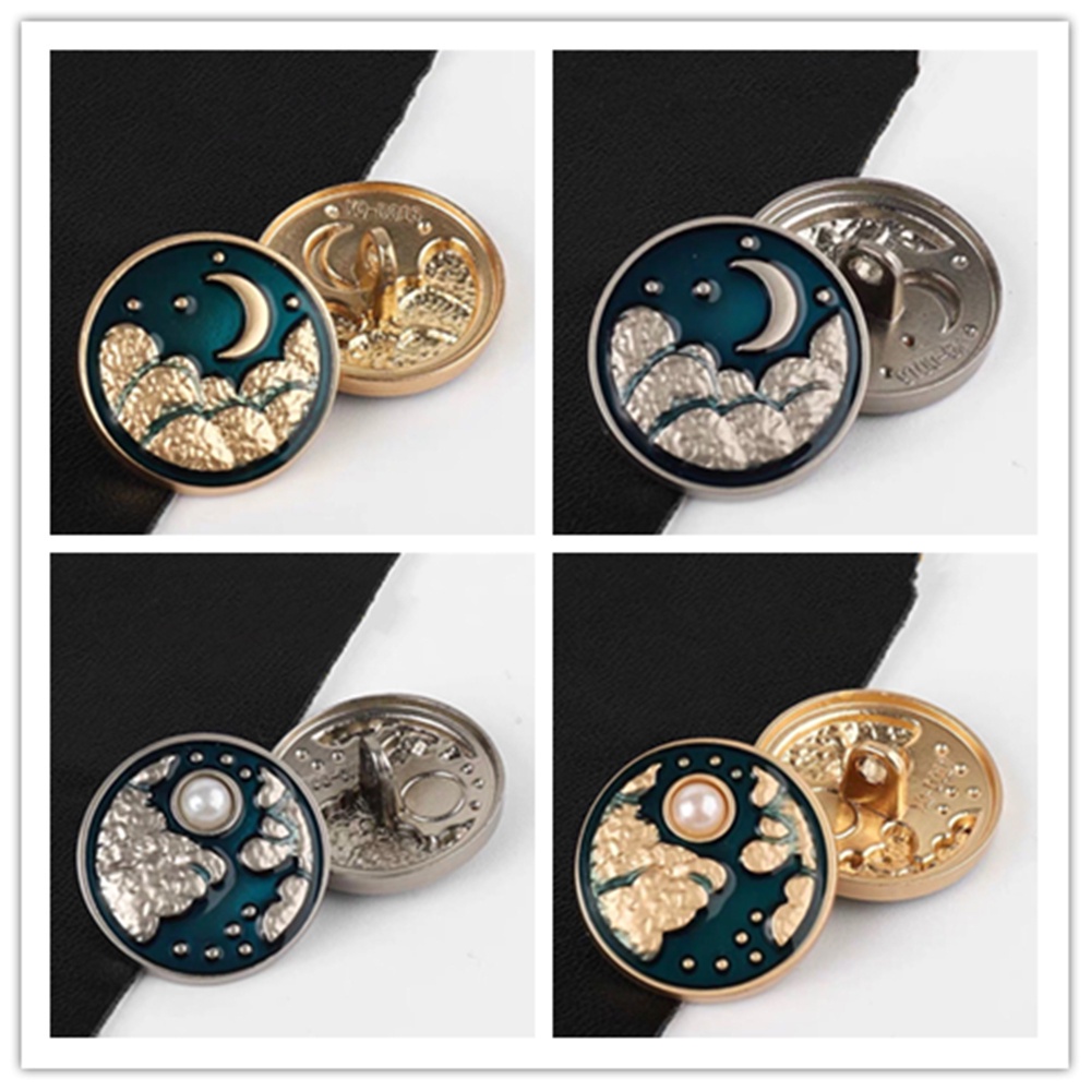10Pieces/lot 20mm Decorative Buttons for Clothing Moon Sun Motif Round ...