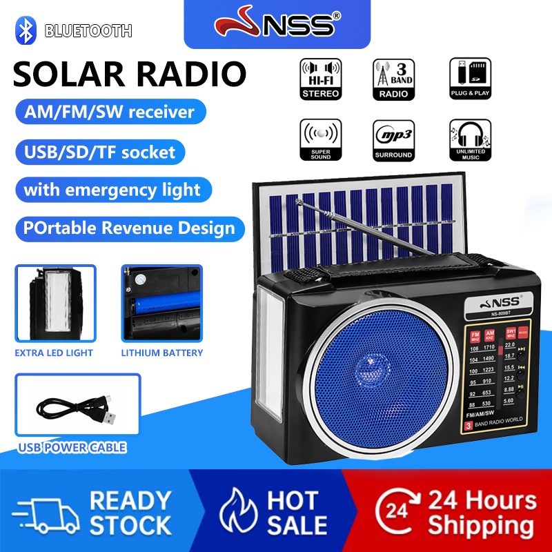 NSS Solar Radio FM/AM/SW3 Band Radio NS-809BT High Sensitivity Radio ...