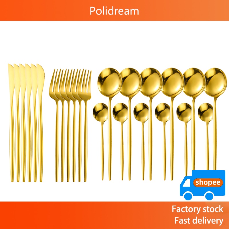 24 piraso ng kutsilyo set na gawa sa stainless na may kasamang tinidor ...