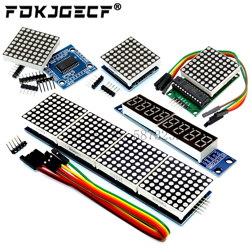 MAX7219 Dot Matrix Module Microcontroller Module Control Module Display Module 4 In One Display ...
