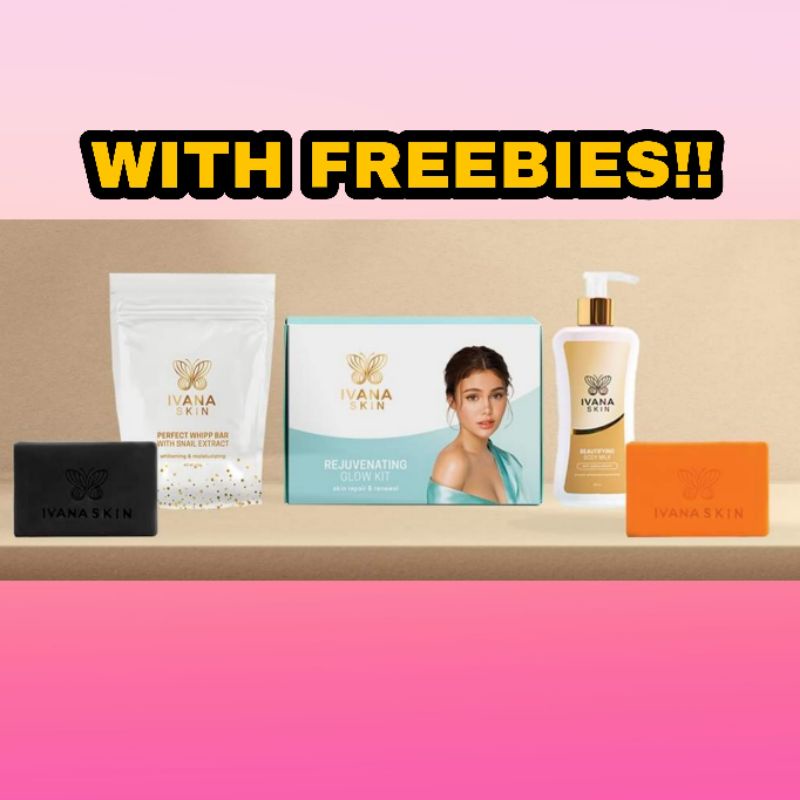 IVANA SKIN rejuv set, charcoal or kojic soap, whipp bar soap or lotion ...