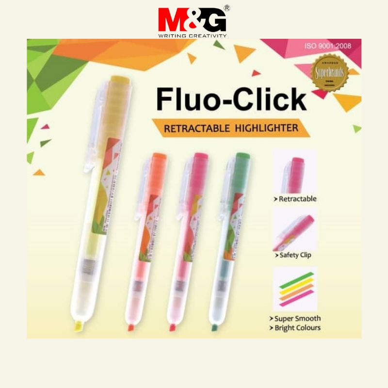 M&G Retractable Highlighter Fluo-Click (AHM27371) | Shopee Philippines
