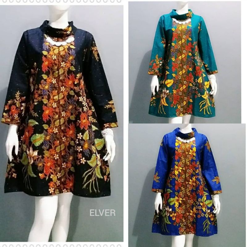 WHOLESALE SUPERIOR SWEET BLACK MODERN BATIK TUNICS JAYA | Shopee ...