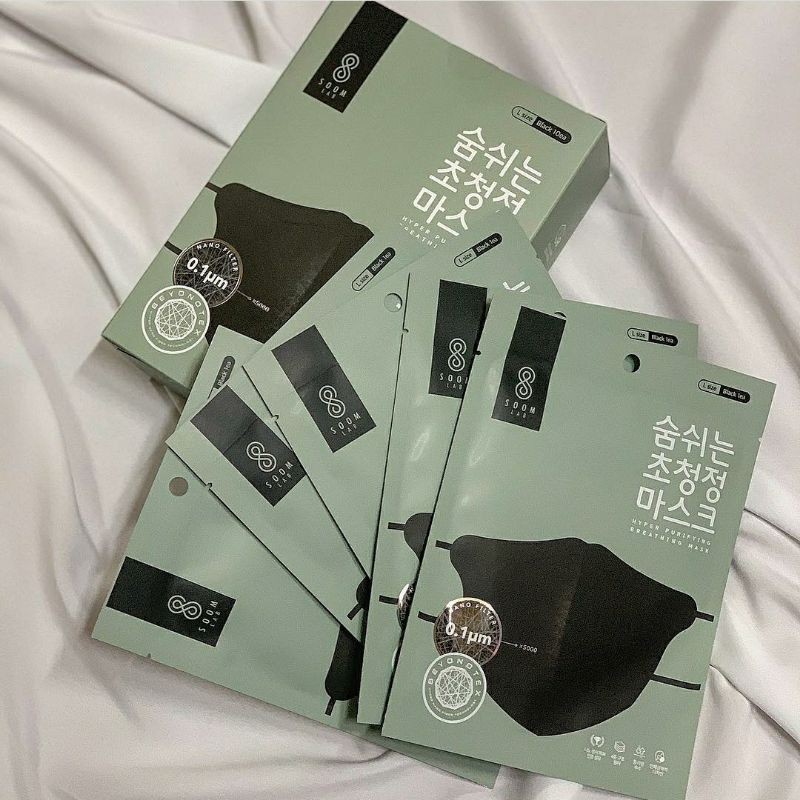 Authentic Soomlab nanofiber black mask hyper purifying from Korea ...