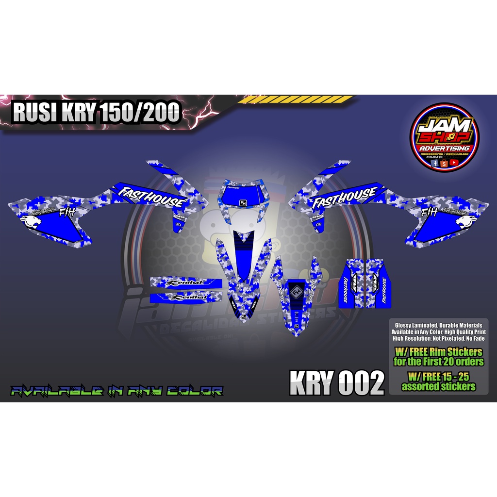 RUSI KRY 150/200 Full Decals w/ FREE RIM DECALS Batch 1 | Shopee ...