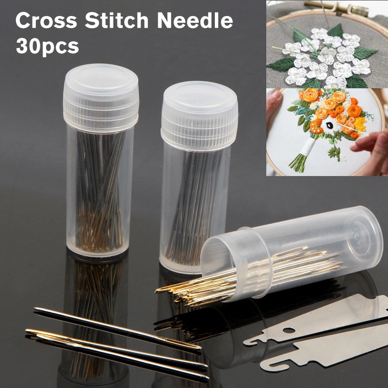 30pcs Cross Stitch Needles +1 Stainless Steel Needle Threader for DIY ...