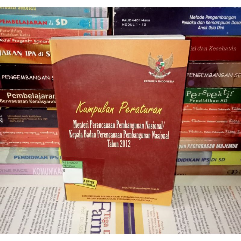 Ori Book Collection Of Minister Of National Development Planning ...