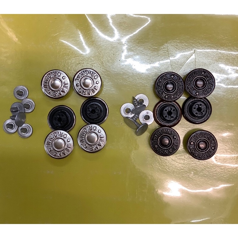 Silver Jeans Buttons In Black (1 Set Of 6 Beads) | Shopee Philippines