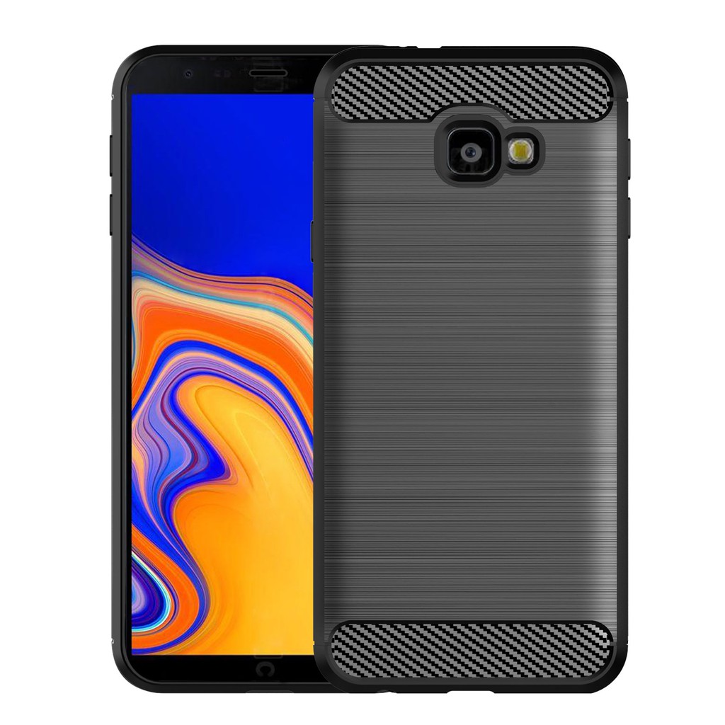 Samsung Galaxy J4 Plus Casing Armor Carbon Fiber TPU Soft Silicone Back ...