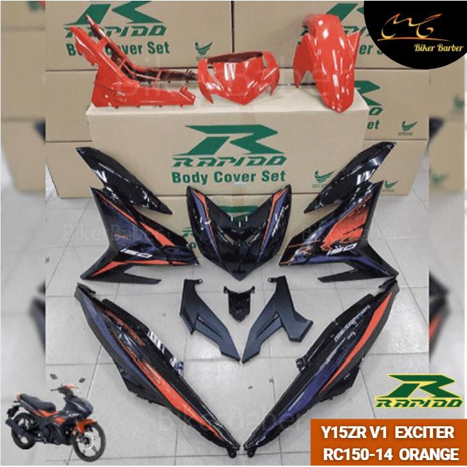 RAPIDO COVER SET Y15ZR V1/V2 EXCITER RC150-14 ORANGE (STICKER TANAM/AIRBRUSH) | Shopee Philippines