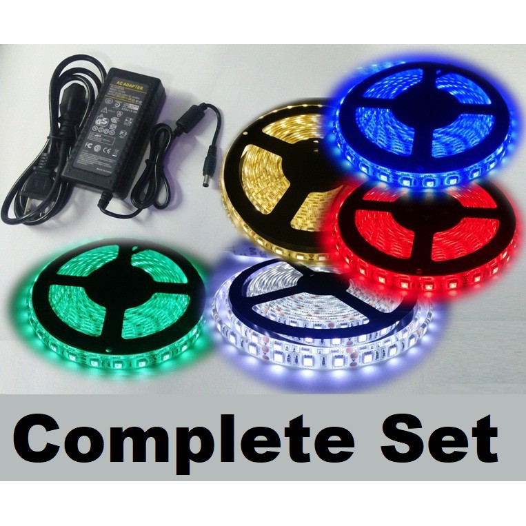 Complete Set 5meters LED Strip Light with 220v adaptor for ceiling cove ...