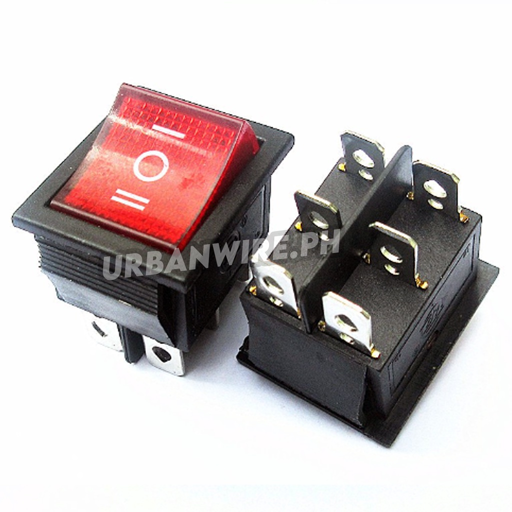【LOCAL STOCKS】Red Rocker Switch ON/OFF/ON 3-Positions 6-Pins With LED ...