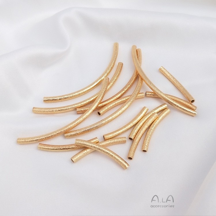 diy゜14K gold 「1pcs」Sand flash elbow frosted hollow long round pipe diy | Shopee Philippines