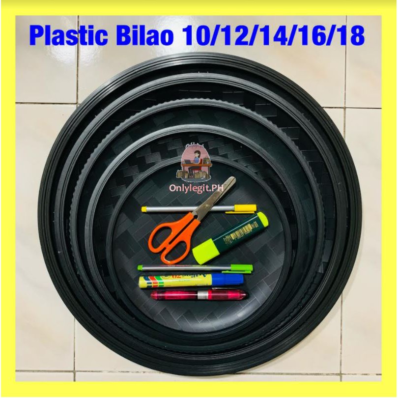 Plastic Black Bilao 10", 12", 14', 16", 18" Diameter (reusable ...