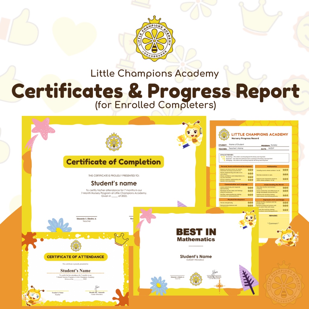 Certificates and Progress Report Only | Shopee Philippines