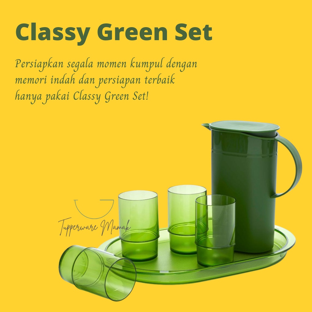 Classy Green Set/Tupperware Original Drink Serving Container | Shopee ...