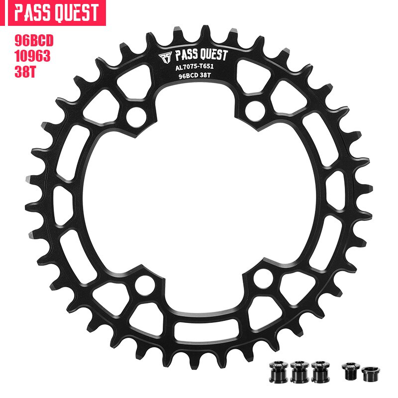 PASS QUEST 96bcd chainring asymmetrical MTB Round shape Narrow Wide ...