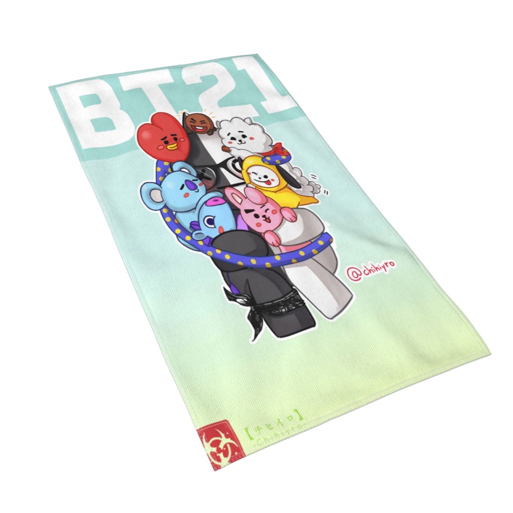 Funny BT21 Highly Absorbent Washcloth Decorative Hand Towels ...