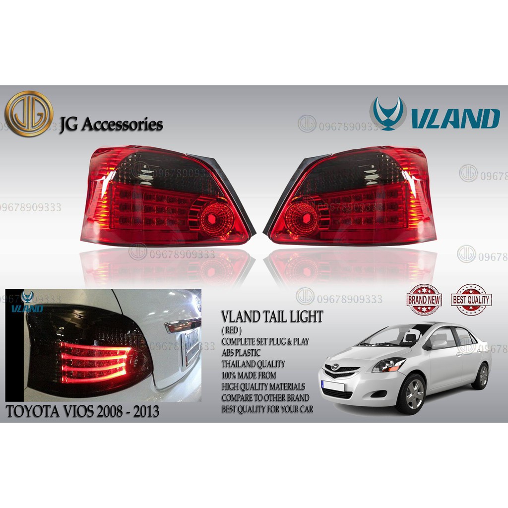 TOYOTA VIOS 2008 - 2013 VLAND TAIL LIGHT ASSEMBLY / BREAK LIGHT ...