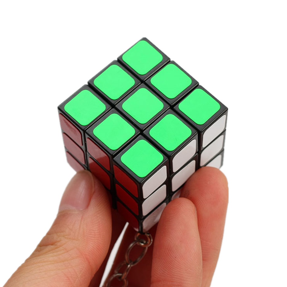 Mini 3x3x3 Magic Cube KeyChain Professional Educational toys Key Ring ...