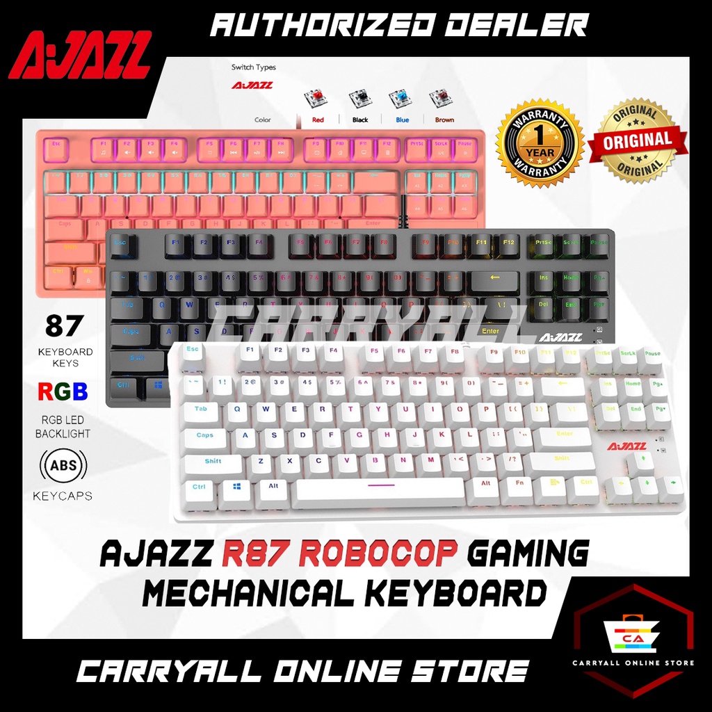 Ajazz R87 Robocop Chroma RGB 87 Keys TKL Mechanical Gaming Keyboard _f ...