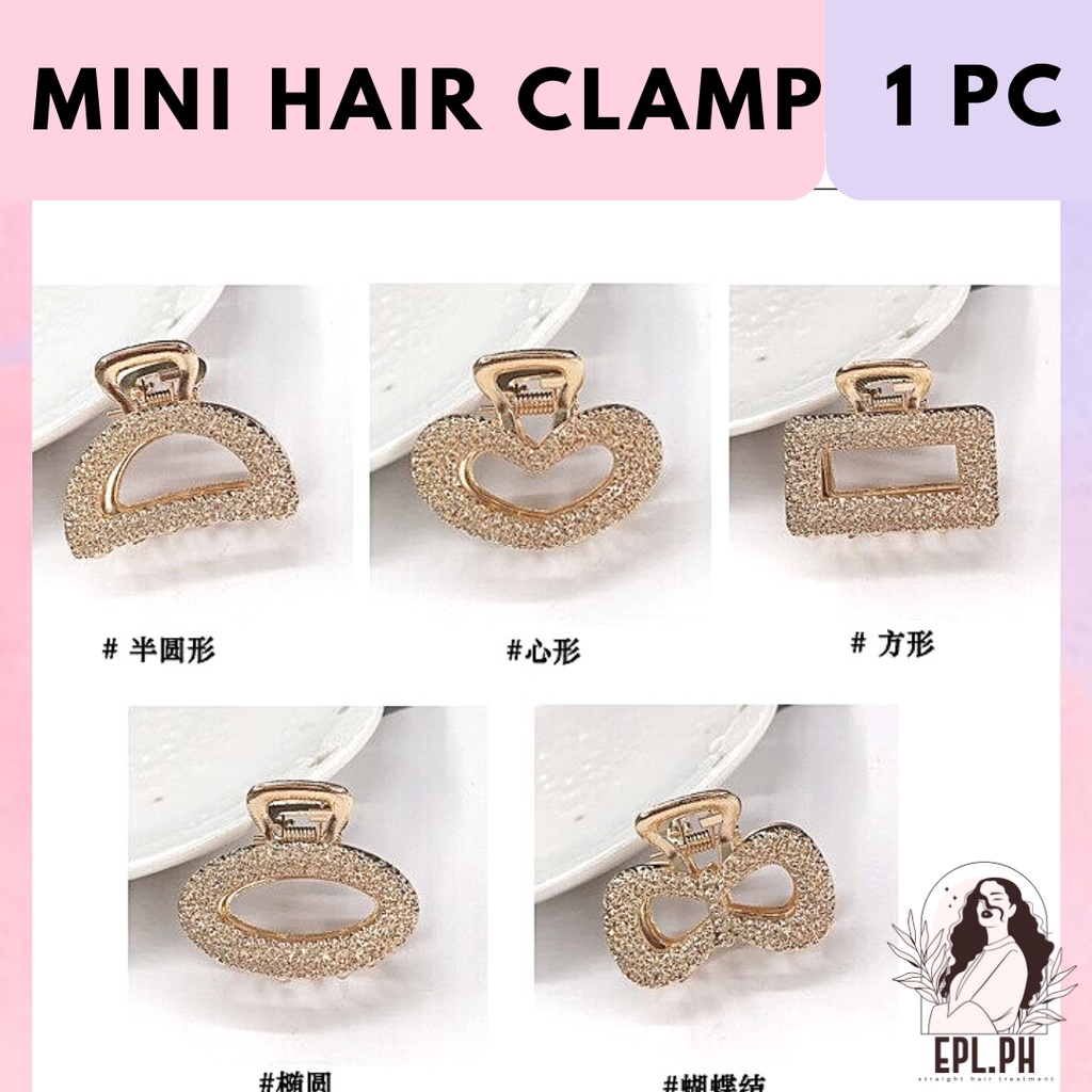 Korean Fashion Mini Hair Clamp Love Oval Square Metal Hair Clip Claw ...