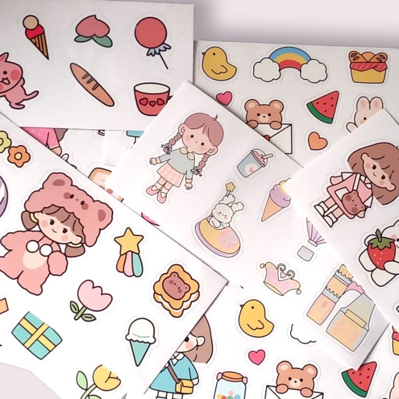 Cute 2D STICKER TRANSPARENT DRINK BOTTLE | Diary BOOK STICKERS ETC ...